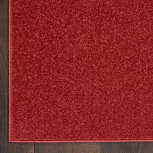 Nourison Essentials Indoor/Outdoor Brick Red 9' x 12' Area Rug, Easy Cleaning, Non Shedding, Bed Room, Living Room, Dining Room, Backyard, Deck, Patio (9x12)