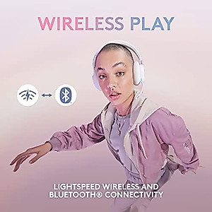 Logitech G735 Wireless Gaming Headset, Customizable LIGHTSYNC RGB Lighting, Bluetooth, 3.5 MM Aux Compatible with PC, Mobile Devices, Detachable Mic - White Mist