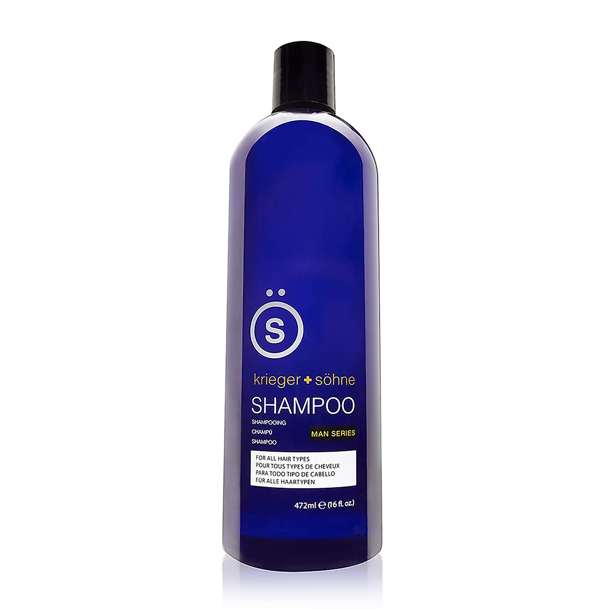Krieger + Shne Shampoo for Men - 16oz (1 Bottle) Invigorating Shampoo with Tea Tree Oil & Peppermint Oil, Paraben Free Formulated to Heal Dry Scalp, Dandruff, and Prevent Hair Loss