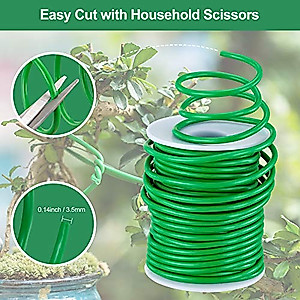 Soft Plant Wire, 65.6' Reusable Rubber Twist Ties Heavy Duty Garden Wire for Plants, Soft Twist Plant Tie to Support Plant Vines, Stems & Stalks and for Home Organization (65.6 feet/3.5mm Diameter)