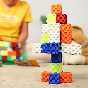 Building Blocks for Kids-72 Pcs Building Toys Set for Ages 3 & Up-Heavy Duty Plastic Blocks-Different Colored STEM Toy Building Sets-Develops Creativity, Imagination