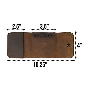 Hide & Drink, Fishing Lure Wallet for Hooks, Squid Jig Organizer - Handmade from Full Grain Leather - Bourbon Brown
