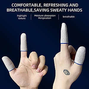 10 Piece Mobile Phone Gaming Finger Sleeves Finger Gloves Thumb Anti-Sweat Breathable Cool Finger Covers Glass Fiber for Mobile Game Touchscreen Finger for Phone Game PUBG