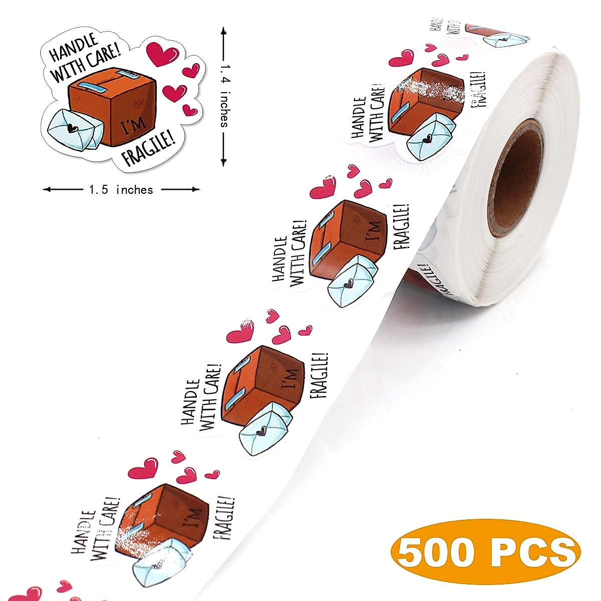 muminglong .5 Inch I’m Fragile Box Sticker, Fragile Sticker,Thank You Sticker,Small Shop Sticker, Small Business, Handmade Sticker,Packaging Sticker, 500 PCS