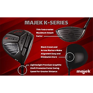 Womens Majek Titanium High Launch Golf K Series 460cc 12.5° Driver Right Handed Premium Ultra Forgiving Ladies Flex Graphite Shaft Lady Tour Traction Grip
