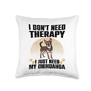 Chihuahua Gift Chihuahua Owner Accessories & Stuff Funny Design for Men Women Kids Chihuahua Lover Throw Pillow, 16x16, Multicolor
