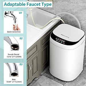 Giantex Portable Washing Machine, 7.7lbs Capacity All-in-One Washer Spinner Combo w/Drain Pump, 0.78 Cu.ft Laundry Washer w/ 10 Programs, 3 Water Level, LED Display, Compact for Apartment RV