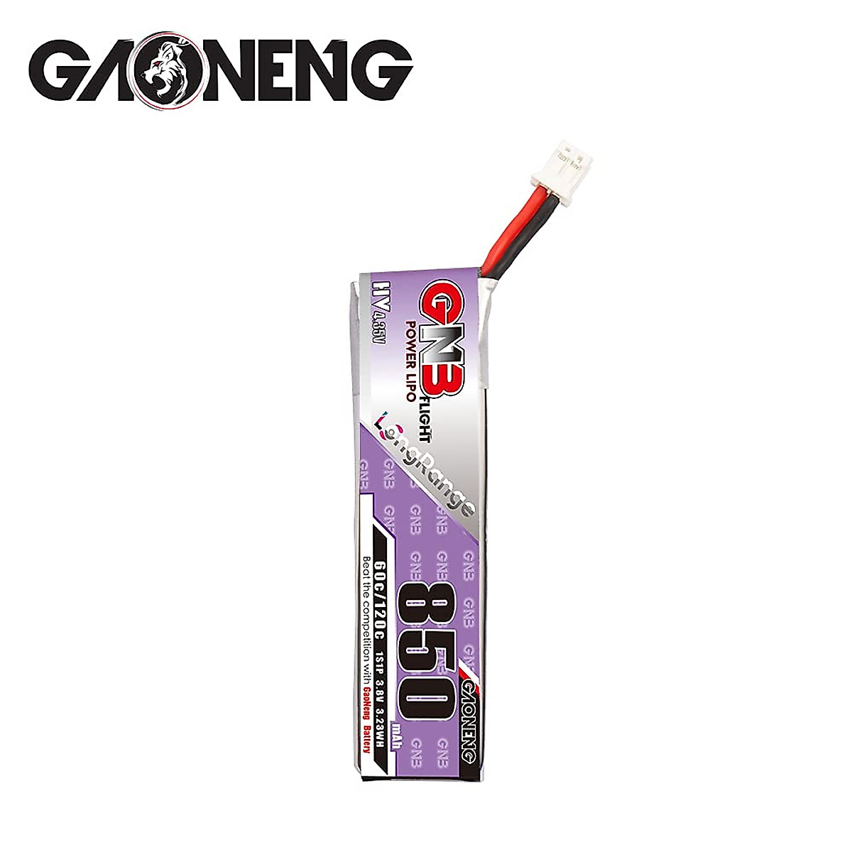 GAONENG 6pcs GNB 850mAh 1S LiPo Battery 60C 120C 3.8V with PH2.0 Connector for Tinyhawk Brushless 75mm FPV Drone Emax Tinyhawk S Happymodel Mobula6 HGLRC Petrel 75Whoop Spare RC Parts