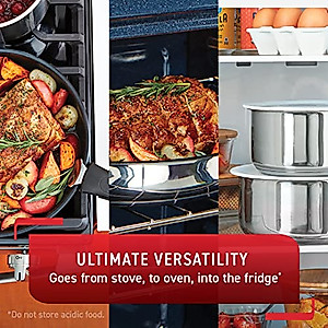 T-fal Ingenio Stainless Steel Cookware Set 13 Piece Induction Stackable, Removable Handle Pots and Pans, Dishwasher Safe Silver