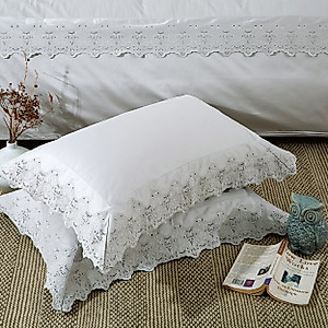 SUPERIOR Charlotte Embroidered Duvet Cover Set, Premium Long-Staple Cotton, Twin/Twin XL White