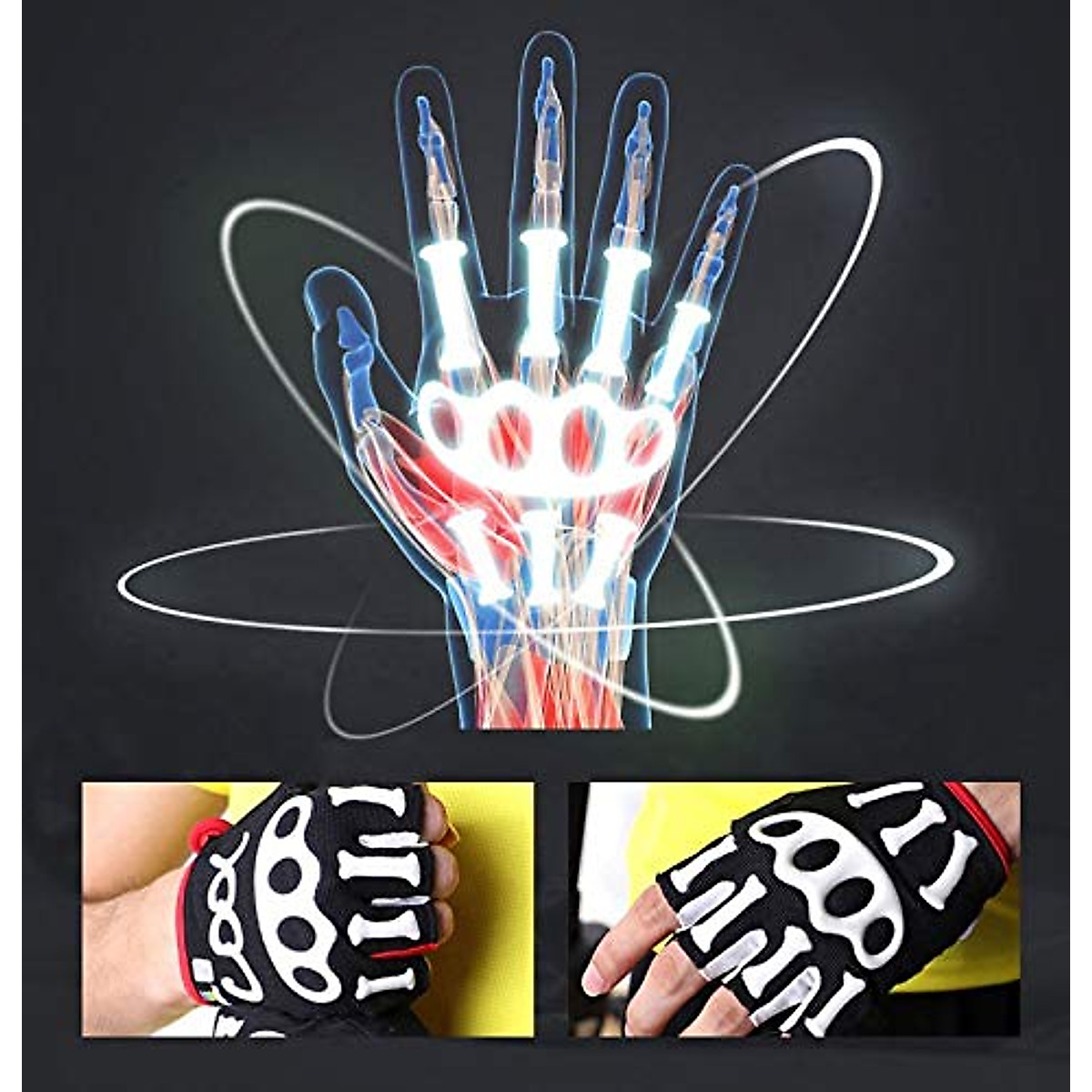 SPAKCT Half Finger Cycling Gloves Road Mountain Bike Gloves for Mens Teen Boys CL006 (L)