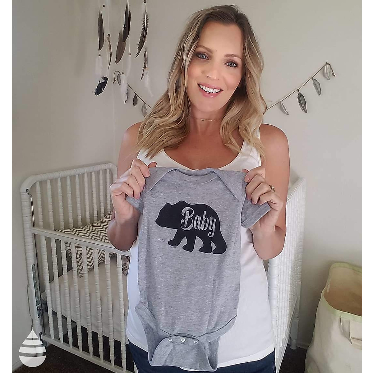 Baby Bear Funny Infant Shirts Cute Boy Girl Newborn Creeper for Family Bodysuit Funny Baby Onesies Funny Animal Onesie Novelty Onesie Light Grey Newborn