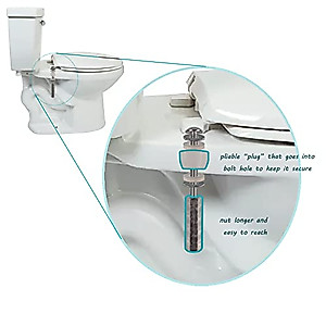 2PCS Toilet Seat Screws Replacement Parts, Metal Toilet Seat Mounting Bolt,Toilet Seat Repair screw, Heavy Duty Stainless Steel，Extra Long Downlock Nut,Toilet Seat Bolts Non Slip