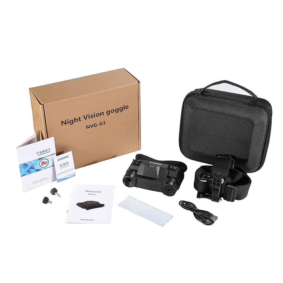 ZIYOUHU Digital Infrared Night Vision Goggles Adults,Night Vision Binoculars for Helmet-FHD Night Vision Goggles Military for Viewing 100% Darkness Night Vision Scope for Hunting & Surveillance