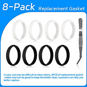 Replacement Gasket Compatible with Gatorade Water Bottle (8 Pack), Silicone Lid Seal Replacement for Gatorade Gx Hydration System Bottle, Reusable Silicone Seals