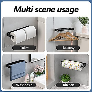 Paper Towel Holder, Aheucndg Wall Mount Paper Towel Holder, for Kitchen or Bathroom Self-Adhesive or Drill Mounting Paper Roll Holder (1Pack)