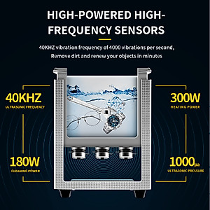 ACMESONIC Ultrasonic Cleaner 6Lfor Vinyl CD, (300W Heater,180W Ultrasonic) Ultrasonic Parts Cleaner with Heater Timer for Cleaning, Jewelry, Coins, Metal Small Parts, Circuit Board, Lab Tools, etc