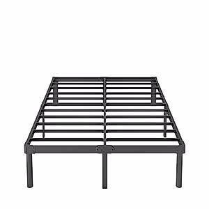 SunnyDaze 14 Inch High Platform California King Bed Frames No Box Spring Needed, Metal Cal King Bed Frame, Heavy Duty, Easy Assembly, Noise Free, Black