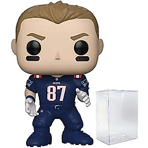 POP Football: Patriots - Rob Gronkowski (Color Rush) Funko Vinyl Figure (Bundled with Compatible Box Protector Case)