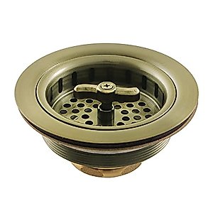 Gourmet Scape K212AB Kingston Tacoma Spin and Seal Sink Basket Strainer, Antique Brass