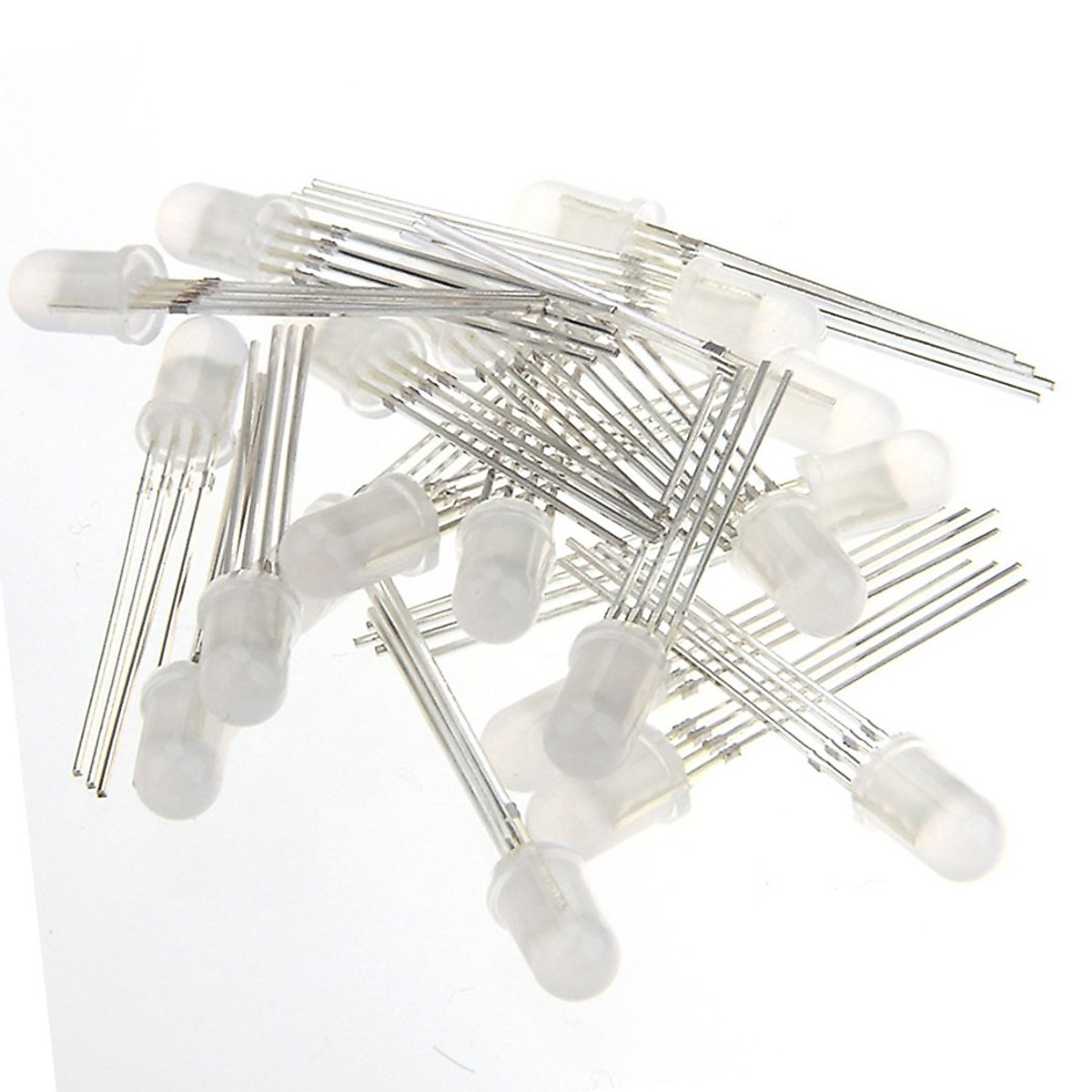 Newzoll 50 pcs 5mm 4 pin RGB Multicolor LED Common Cathode LED for Arduino DIY