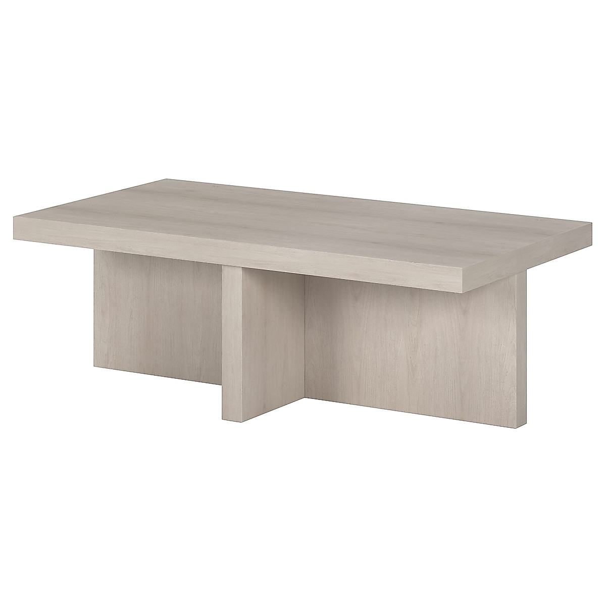 Henn&Hart 44" Wide Rectangular Coffee Table in Alder White, for Home, Living Room, Bedroom, Entertainment Room, Office