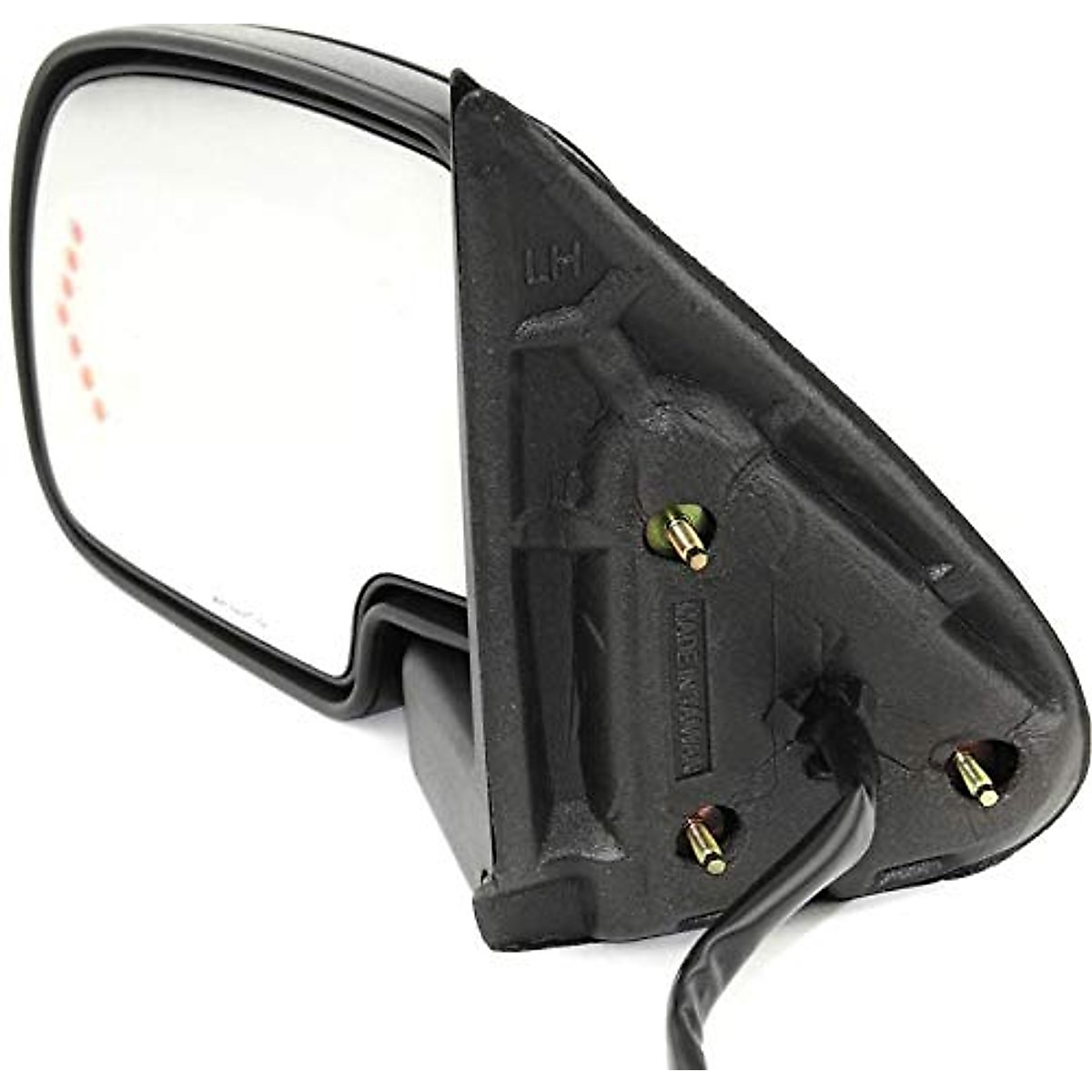 Kool Vue Left Power Heated Mirror Compatible With Chevrolet Silverado 1500 2003-2006 Manual Fold With Signal Light & Puddle Lamp; Without Blind Spot, Memory & Auto-Dimming with 2 Caps Extended Cab