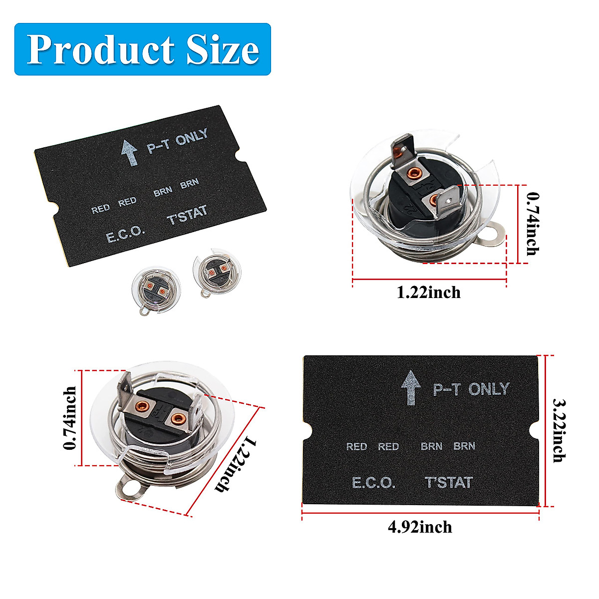 ECO Thermostat Assembly Replacement for Atwood 91447 Replacement Part for Water Heater Repair Parts Fit for RV, Motor Home Emergency Cutoff Service Kit