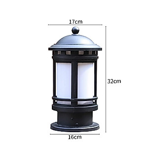 MODEBHD European Acrylic Column Lamps Victoria Glass Lantern Outdoor Table Lamp Waterproof Pillar Lawn Garden Lamp E27 Decoration Villa Landscape Grass Door Street Post Light Fixture