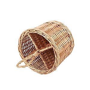 YRLSOTGE Wicker Utensil Caddy Flatware Organizer, Silverware Caddy with 4 Divided,Kitchen Countertop Utensil Holder,Dining Table,Parties - Holds Forks, Knives, Spoons,Serving Utensils Original