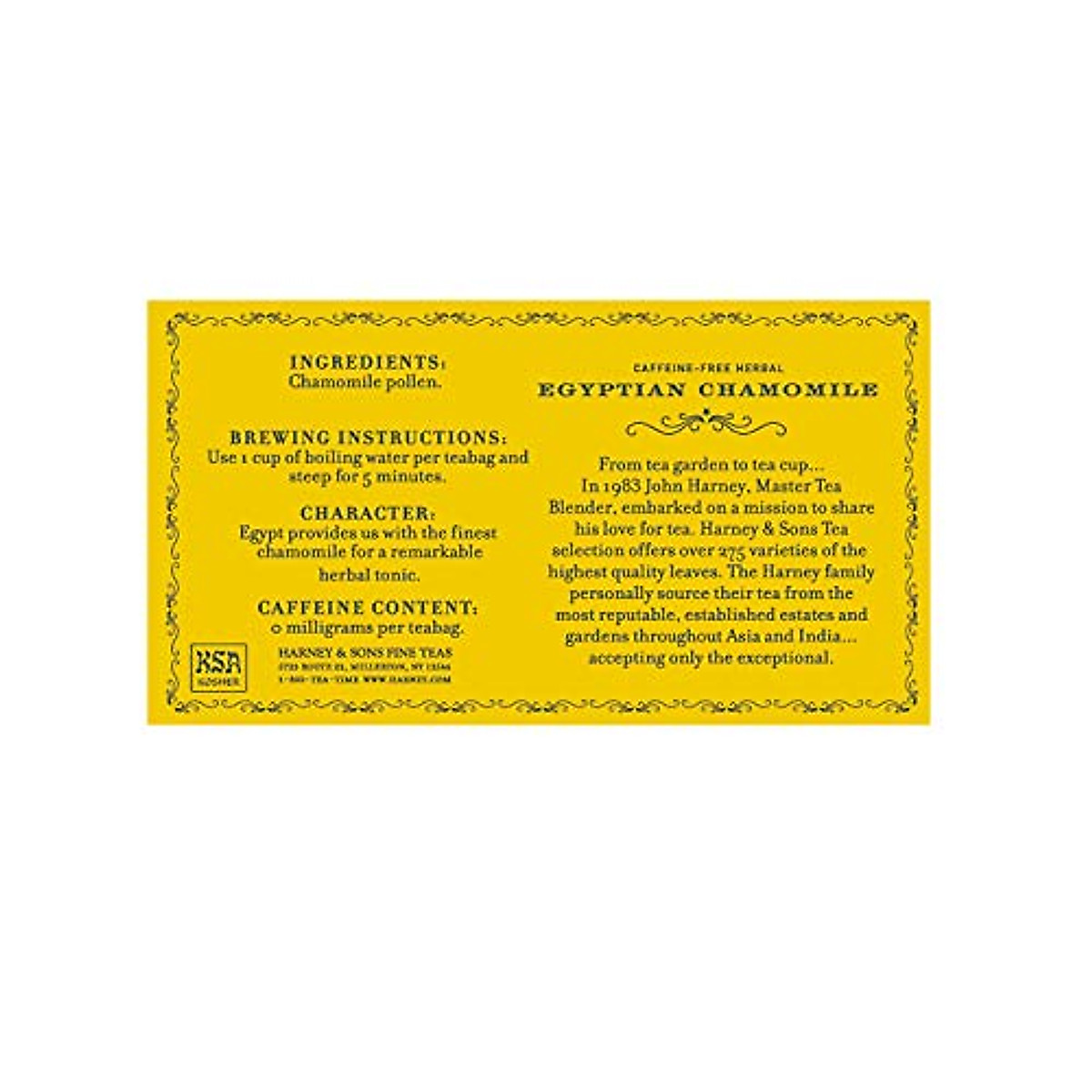 Harney & Sons Herbal Tea, Tea Bags, Chamomile, 50 Count