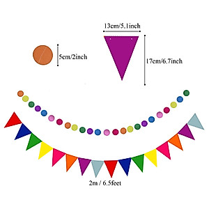 ZERODECO Birthday Party Decoration, Multi-colored Happy Birthday Banner with Paper Fans, Honeycomb Balls, Triangular Pennants, Circle Paper Garland, Hanging Swirls and Balloons
