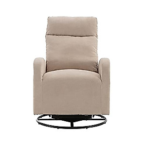HomSof Rocker Recliner, Polyester Rocking Nursery, Modern Lounge Chair for Living Room, One Size, Beige Swivel Glider