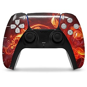 WraptorSkinz Skin Wrap compatible with Sony PS5 DualSense Controller Fire Flower (CONTROLLER NOT INCLUDED)