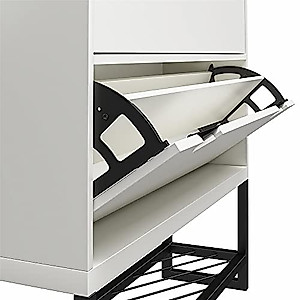 CosmoLiving by Cosmopolitan Brielle Entryway Shoe Storage, White