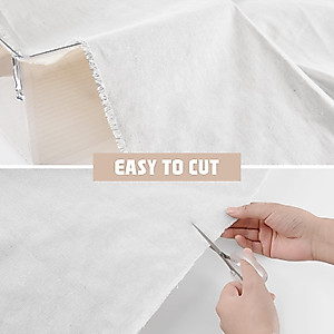 Muslin Fabric 100% Cotton Muslin Linen Fabric 63 inch x 10 Yards Medium Weight Textile Bleached White Cotton Fabric by Yard for Sewing Apparel Cloth