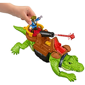 Fisher-Price Imaginext Preschool Toys Pirate Hook & Walking Crocodile 5-Piece Figure Set for Pretend Play Kids Ages 3+ Years