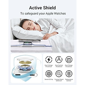 Portable Charger for Apple Watch, Spare Magnetic Apple Watch Charger for Travel/Office/Home/Car, Mini Charging Pad with Lightning and USB-C Dual Input Ports for iWatch 9/8/7/6/5/4/3/2/1/SE/Ultra