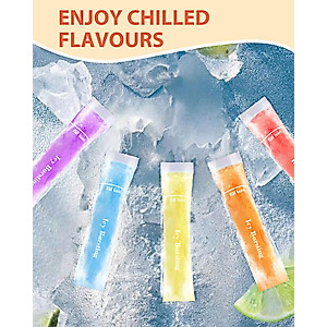 150 Disposable Ice Popsicle Mold Bags (8x2") for DIY Natural Fruit Snacks, Juice & Smoothies, Ice Pops Molds | BPA-Free, Zip Seals, Funnel Included