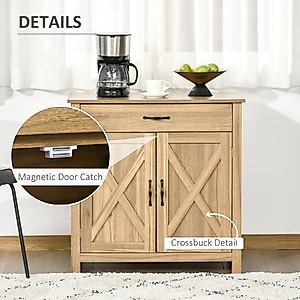HOMCOM Sideboard, Natural Wood Effect