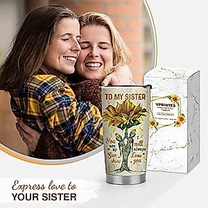 Sister Sunshine 20oz Stainless Steel Tumbler - Sisters Gifts from Sister - Birthday Gifts for Sister, Sister Christmas Gifts, Valentines Day Gifts for Sister