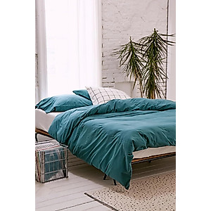 The Bed Linen Queen Duvet Cover Set with 3 Piece Soft Linen Bedding Set 1 Duvet Cover with 2 Pillowcase Luxurious (Ocean Blue)