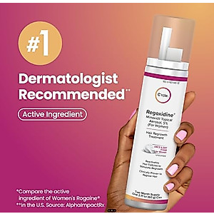 Regoxidine Women's Minoxidil Topical & Foam Helps Restore Top of Scalp Hair Loss and Support Hair Regrowth with Unscented Topical Treatment for Thinning Hair (5% Foam 8-Month Supply)