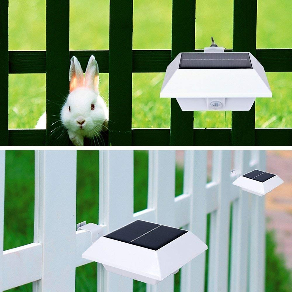 MOLEBIT Solar Gutter Lights Motion Sensor Outdoor Security Light (2 Pack), Waterproof LED (6-Diode) Durable Fence Gutter Driveway Garden Patio Path Decking Light Made for Quality Outdoor Life