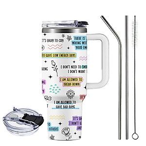 Mental Health Gifts, My Mental Breakdown Cup 40oz Tumbler, Positive Inspirational Gifts for Women, Daily Reminders Affirmations Tumbler, Mental Health Month Birthday Gifts for Friends Bestie Sister