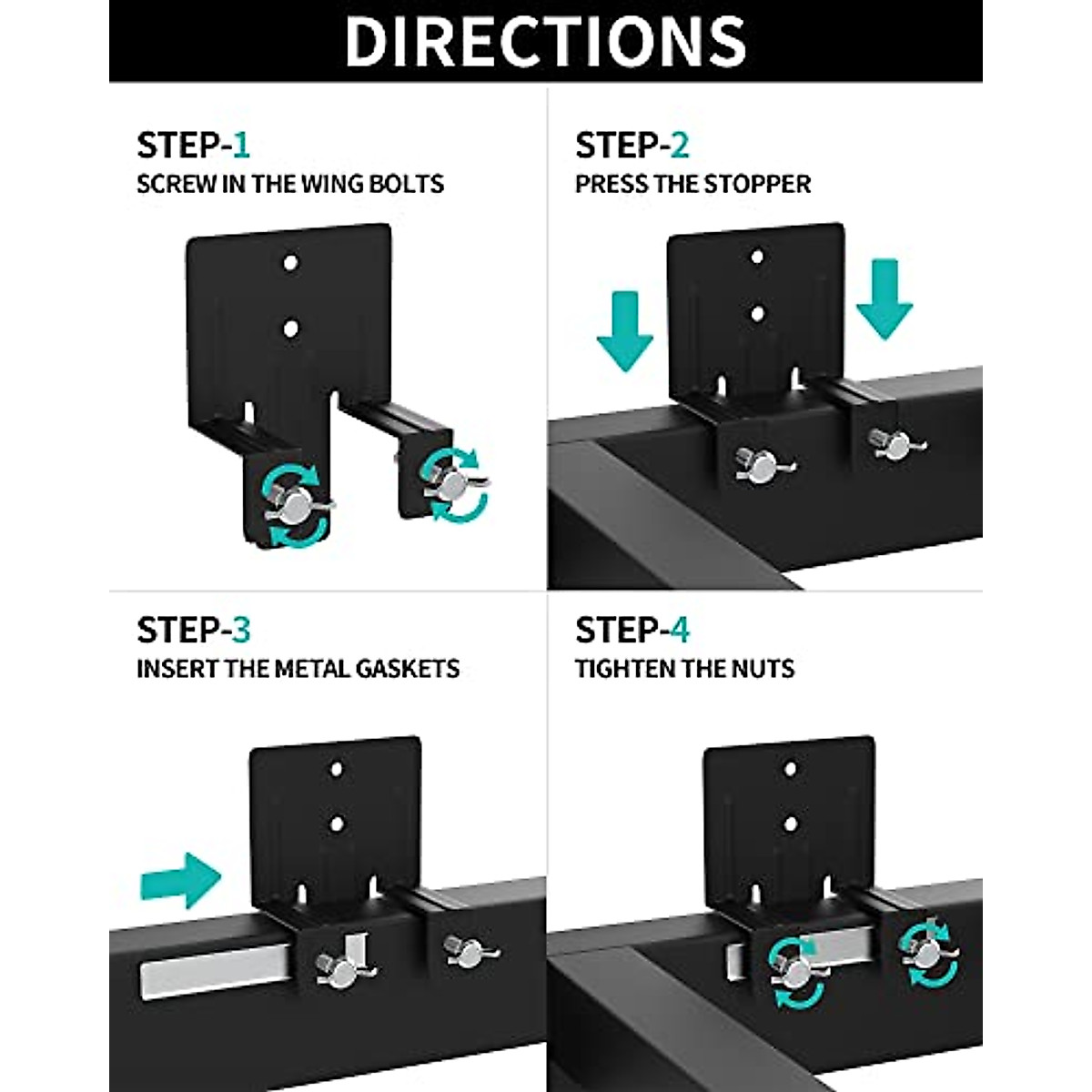 Adjustable Non Slip Mattress Gaskets for Bed Frame or Box Spring, Heavy Duty & Wide Applicability Mattress Retainer Bar, Mattress Holder in Place Gripper, Keep Mattress from Sliding Gripper (6 Pcs)
