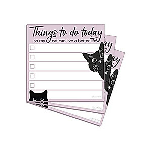 Mini Cat Funny to Do List Sticky Notes | Things to Do Today So My Can Can Live a Better Life | Cat Lover Gift | 3x3" inches, 3-Pack by DAILY RITMO