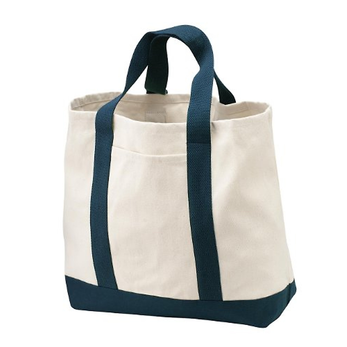 Port Authority - Two-Tone Shopping Tote OSFA Natural/Navy