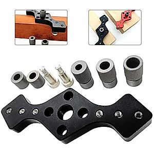 pocket screw jig Woodworking Drill Locator Vertical Pocket Hole Jig Doweling Self Drill Bit Guide Jig Locator Centering Guide Kit Pin Fixture (Color : BLACK)