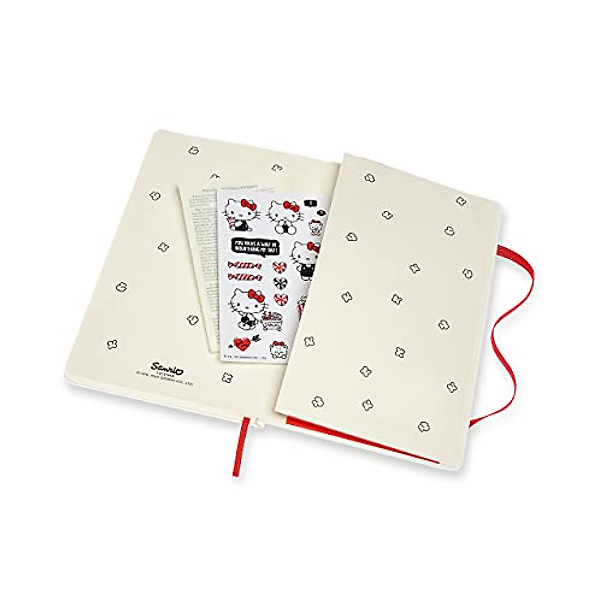 Moleskine Limited Edition Hello Kitty Notebook, Hard Cover, Large (5" x 8.25") Plain/Blank, White, 240 Pages